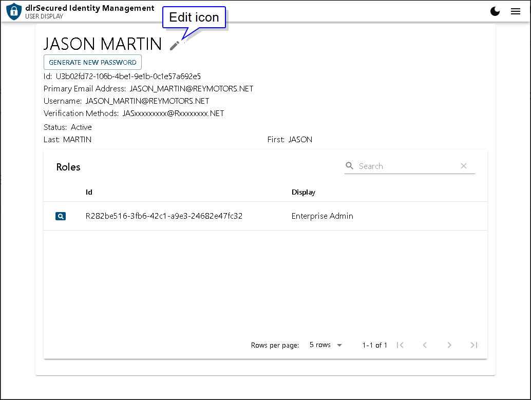 User Display Screen